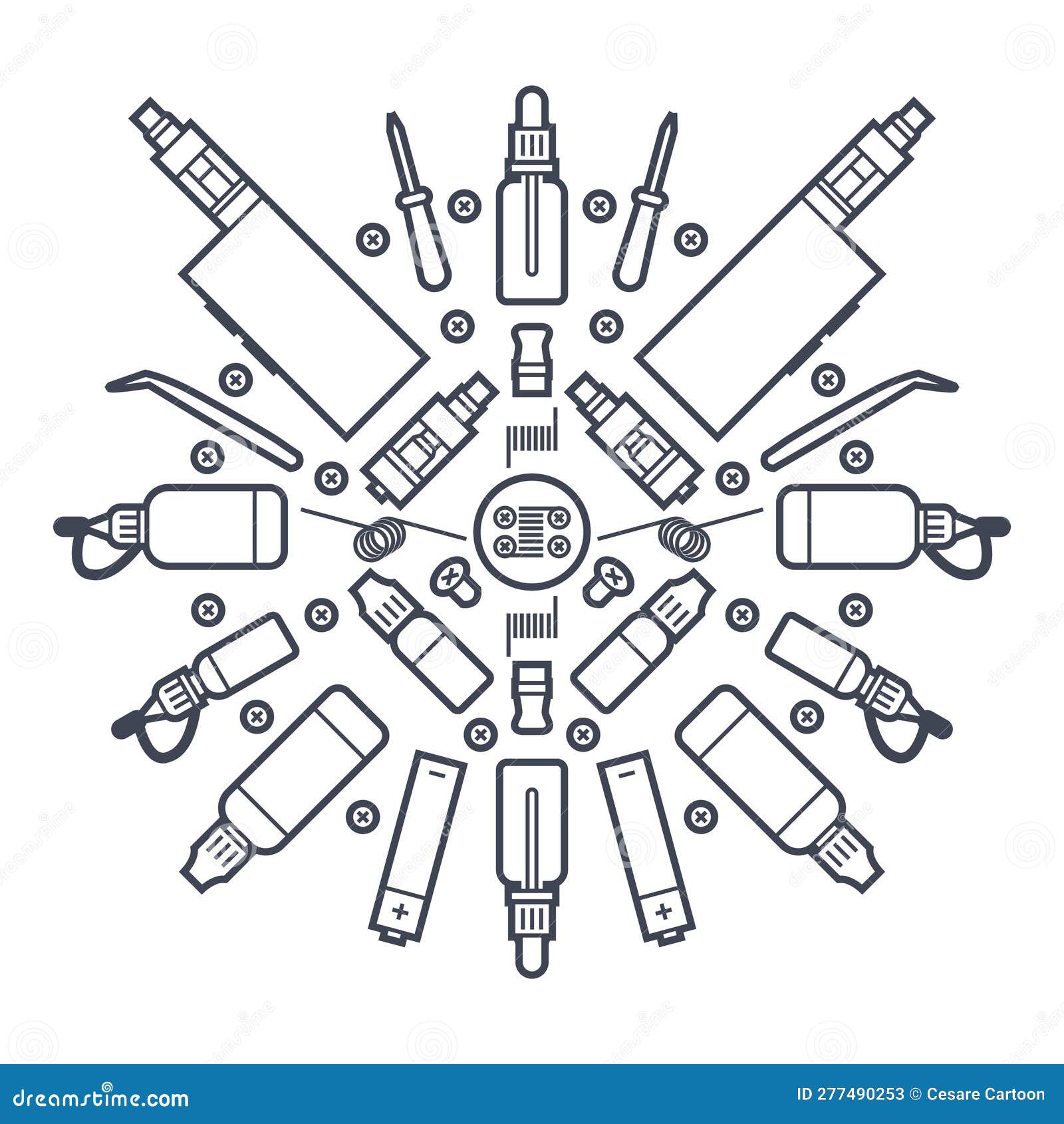 Vapor icon set stock vector. Illustration of wire, liquid - 277490253