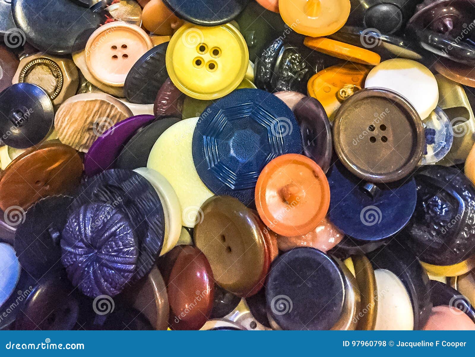 A Collection of a Variety of Different Buttons Stock Photo - Image of ...
