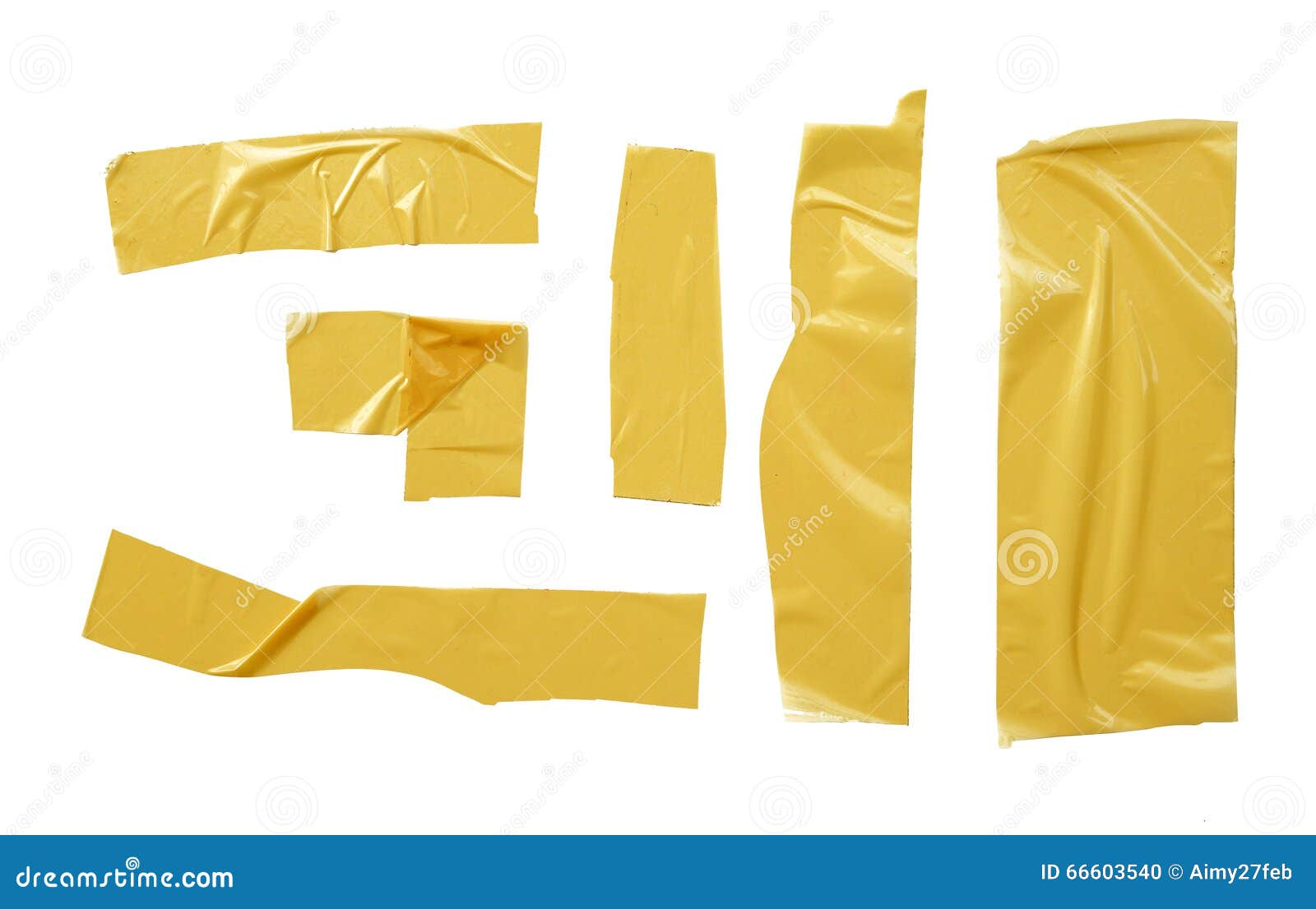 Collection of Various Adhesive Tape Pieces on White Background. Stock ...