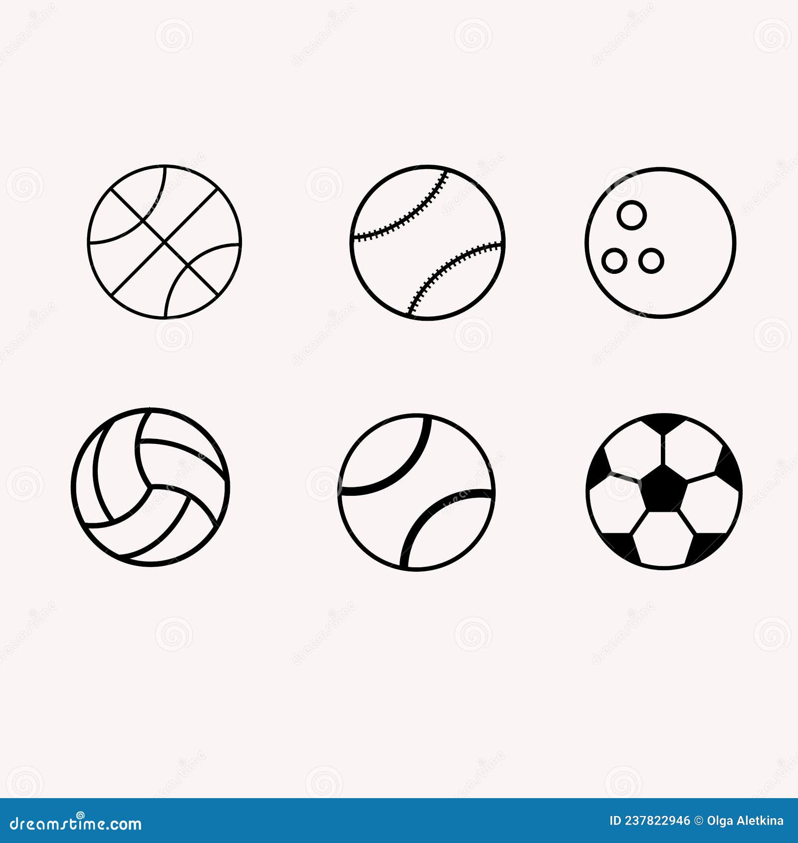 Collection of Various Ball Pictograms, Design, Object, Team, Element ...