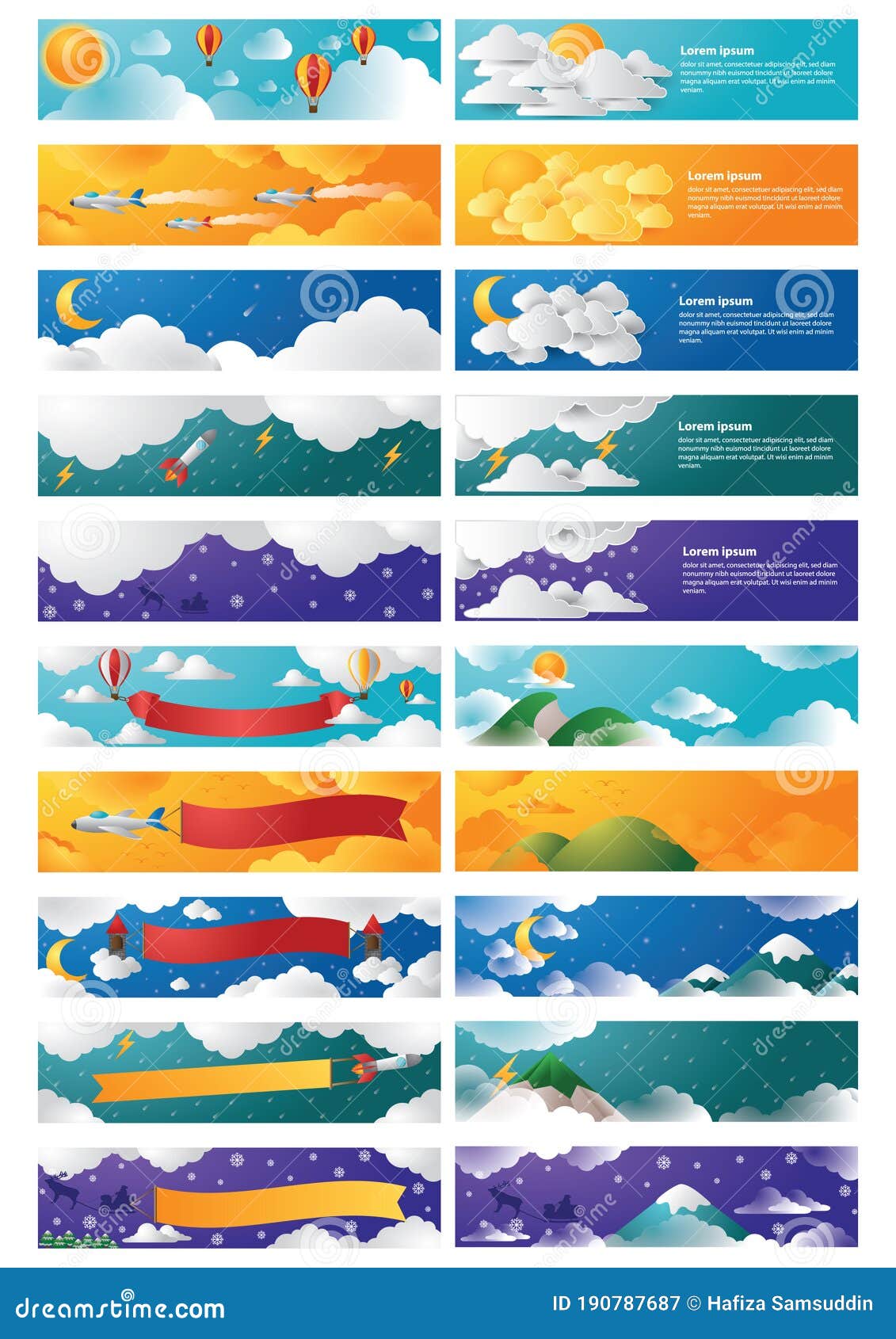 Collection of Various Banners. Vector Illustration Decorative Design ...