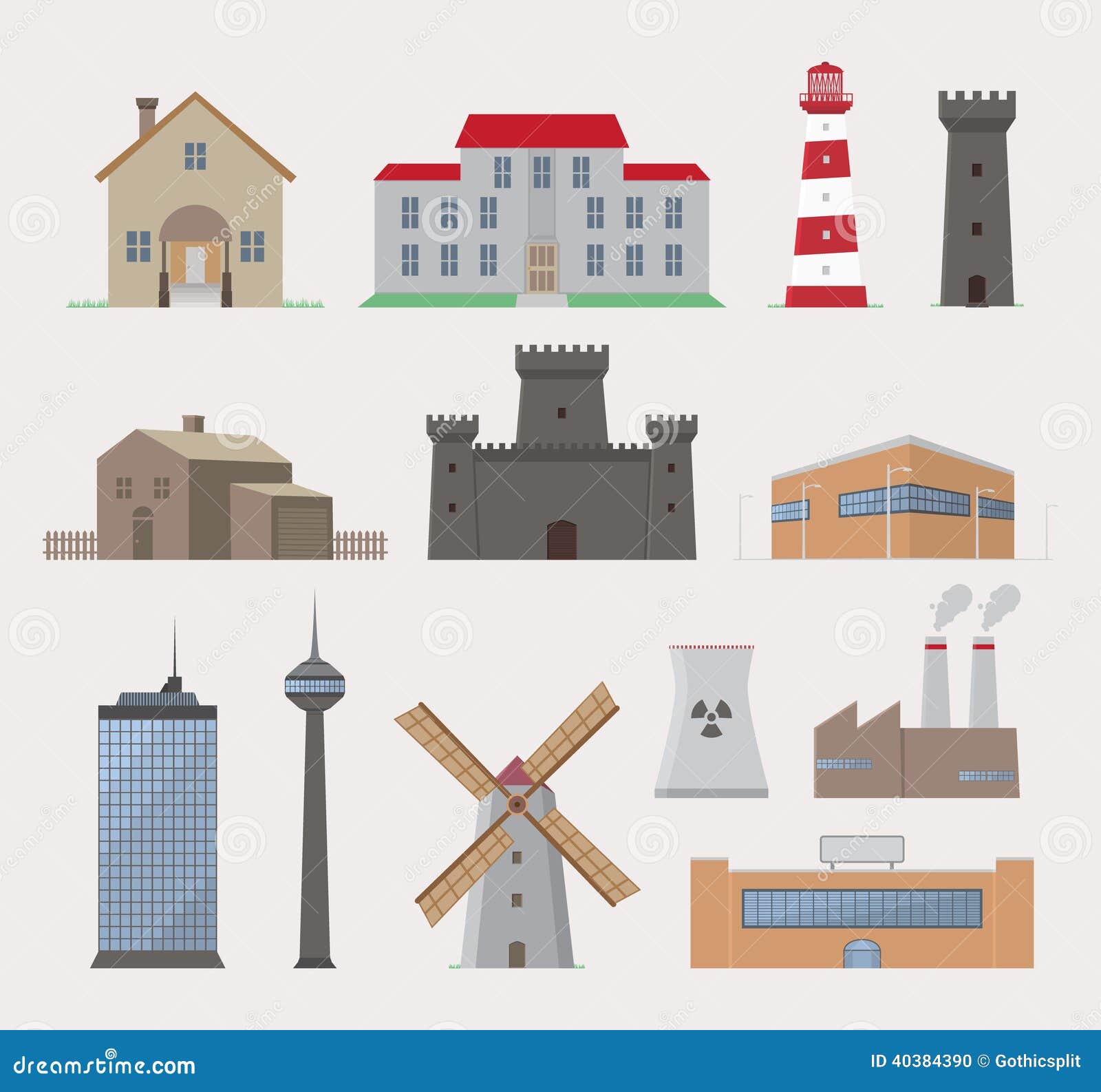 Buildings Cartoon Vector | CartoonDealer.com #3724503