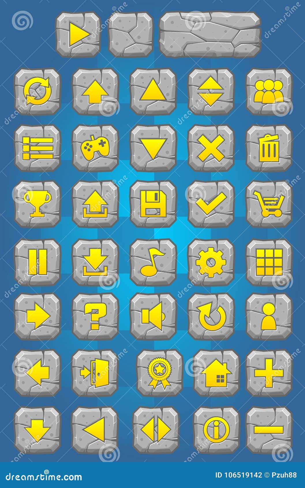 Set Of Stone Age Theme. Primitive People, Children, Mammoth, Dwelling ...