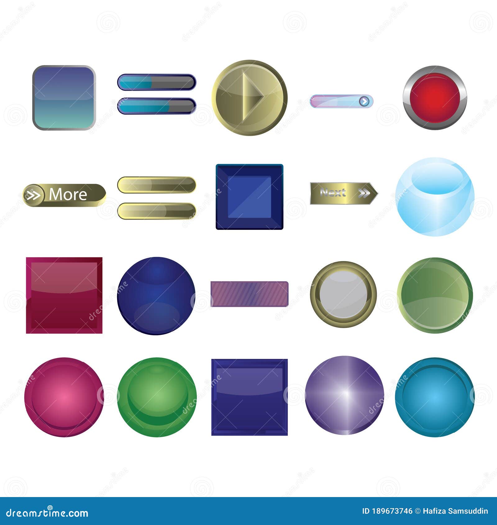 Collection of Various Button Templates. Vector Illustration Decorative ...
