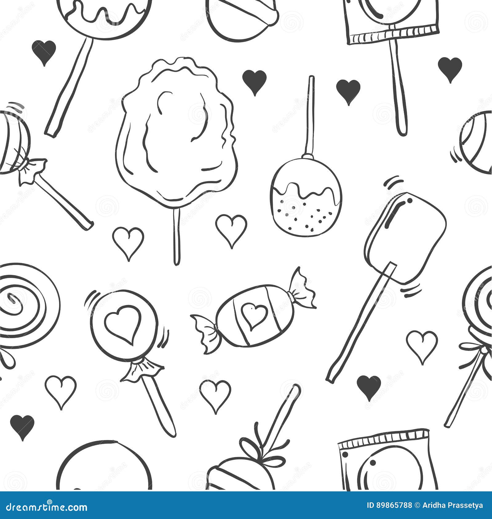 Collection of Various Candy Doodle Style Stock Vector - Illustration of ...