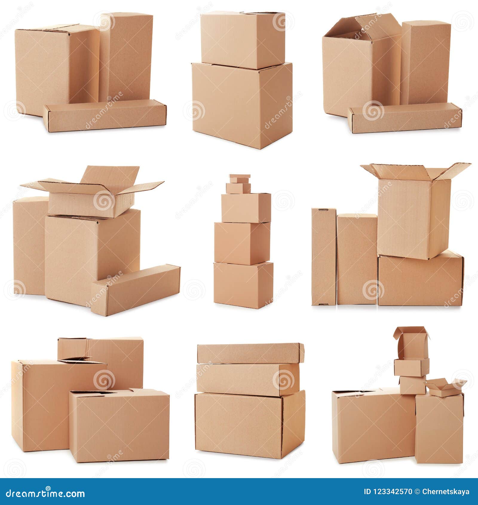 Collection of Various Cardboard Boxes Stock Photo - Image of boxes ...