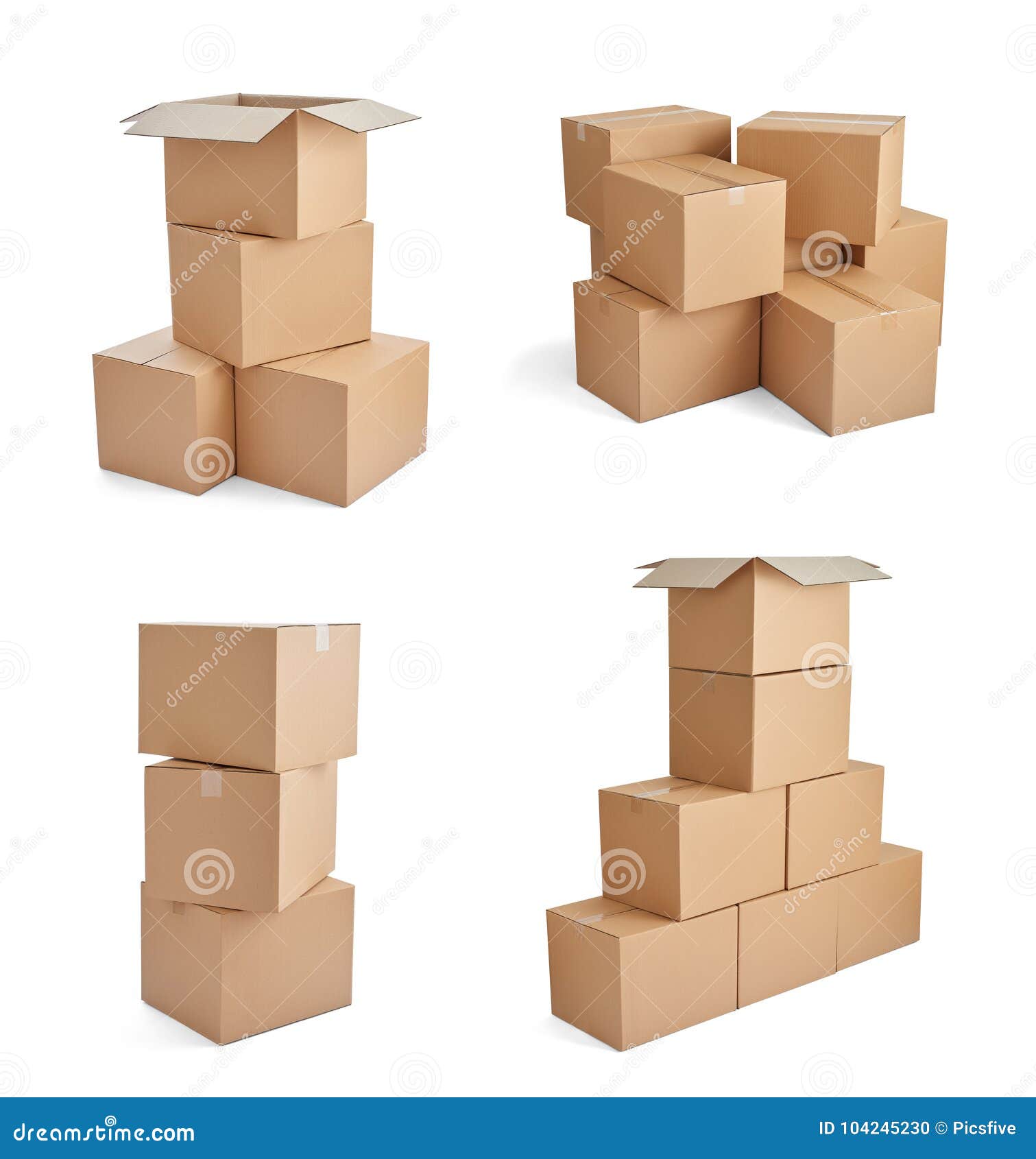 Box Package Delivery Cardboard Carton Stack Stock Illustration ...