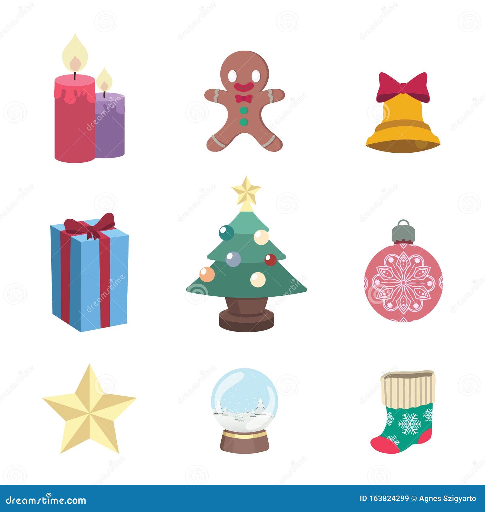 Collection of Various Christmas Elements Stock Vector - Illustration of ...