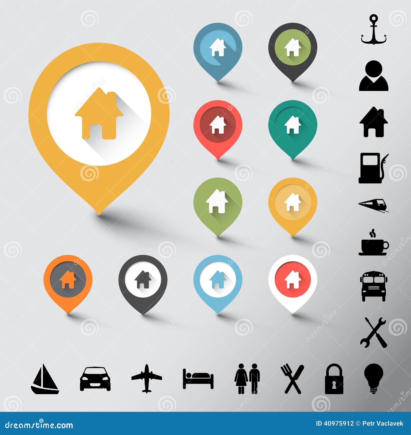 Collection of Various Color Pointers Stock Vector - Illustration of ...