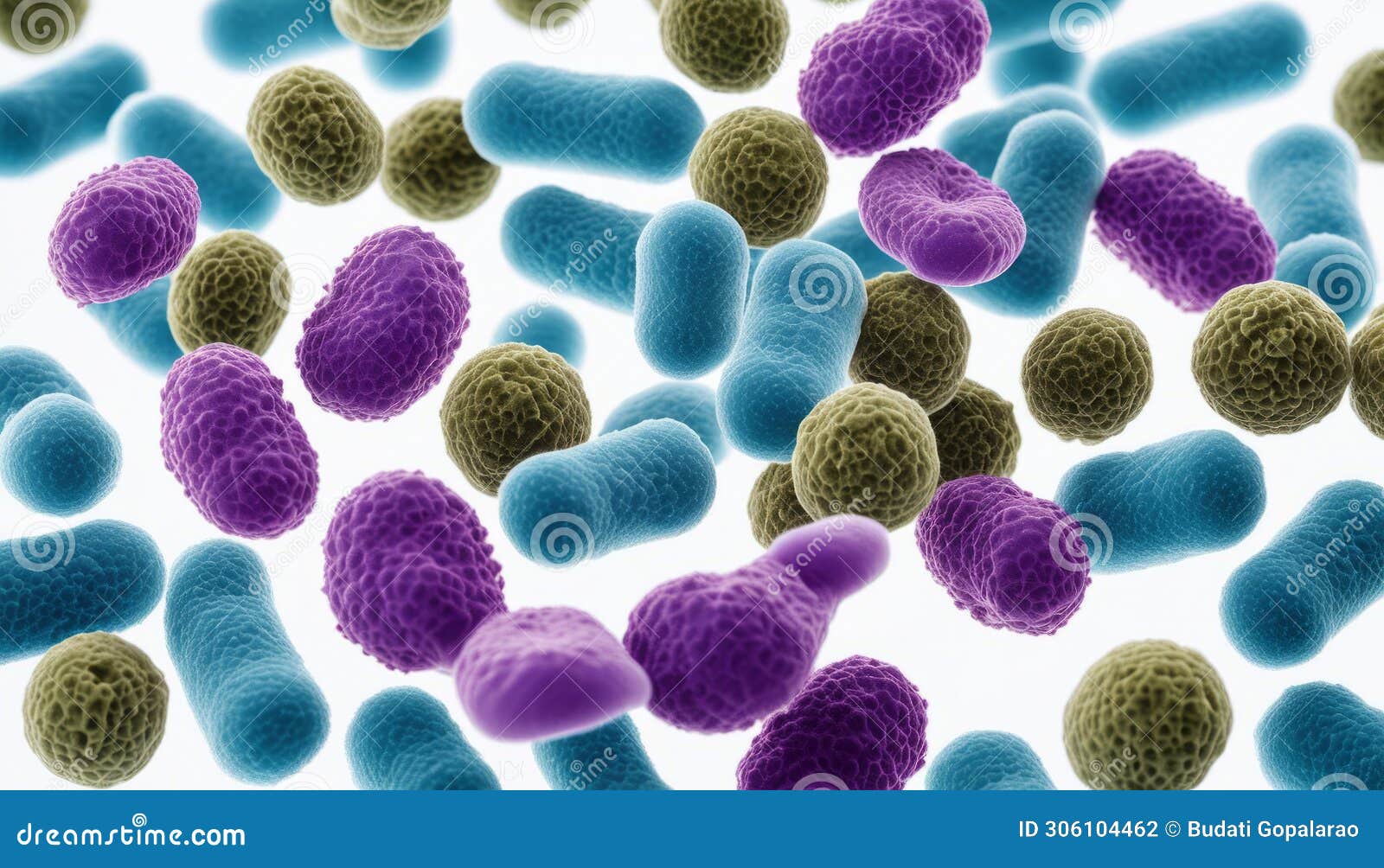A Collection of Various Colored Bacteria Stock Illustration ...