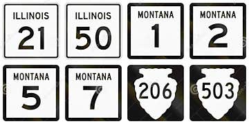 Collection of Various County Route Shields in the US Stock Illustration ...