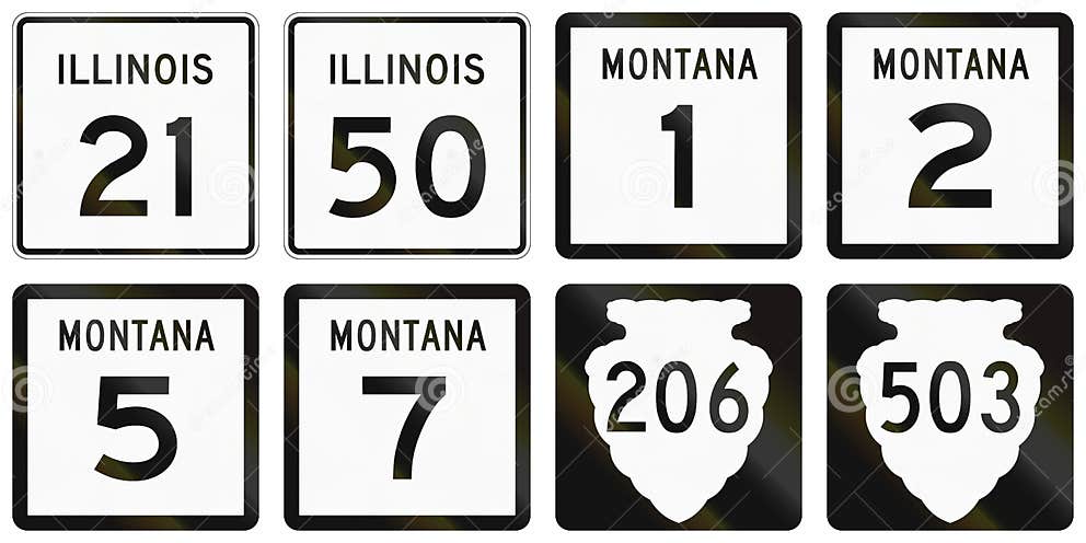 Collection of Various County Route Shields in the US Stock Illustration ...