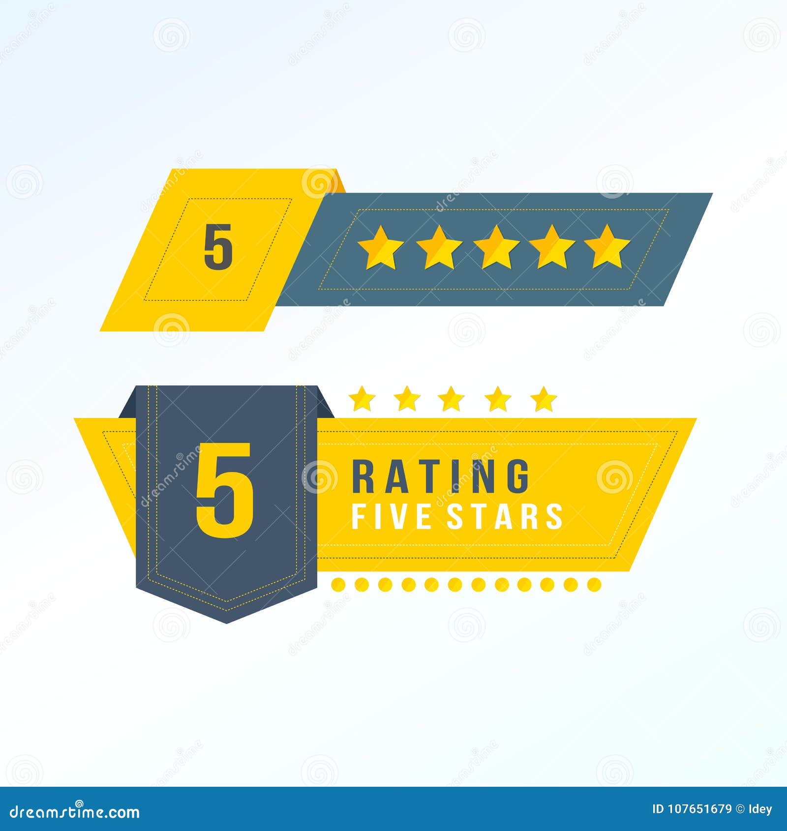 Collection of Various Design Elements in Form of Rating. Stock Vector ...