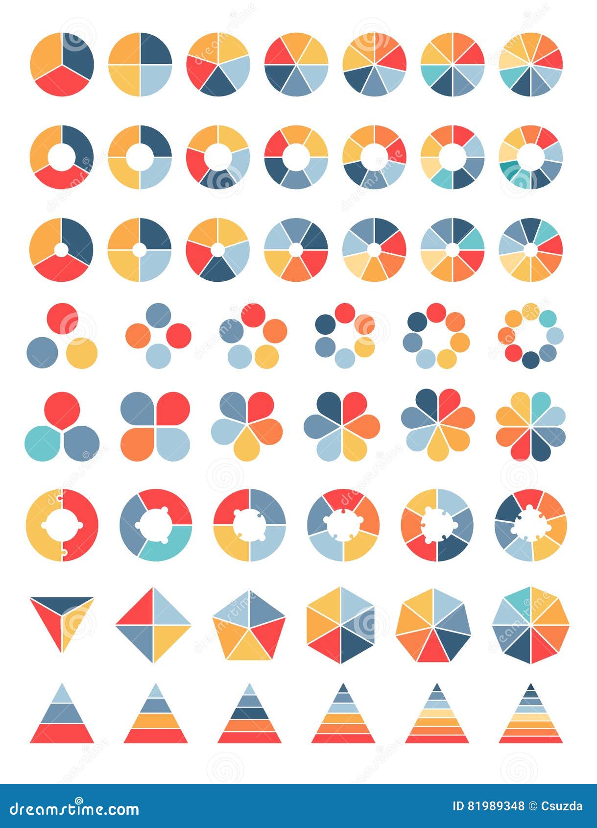 Collection of Various Diagrams Stock Vector - Illustration of polygon ...