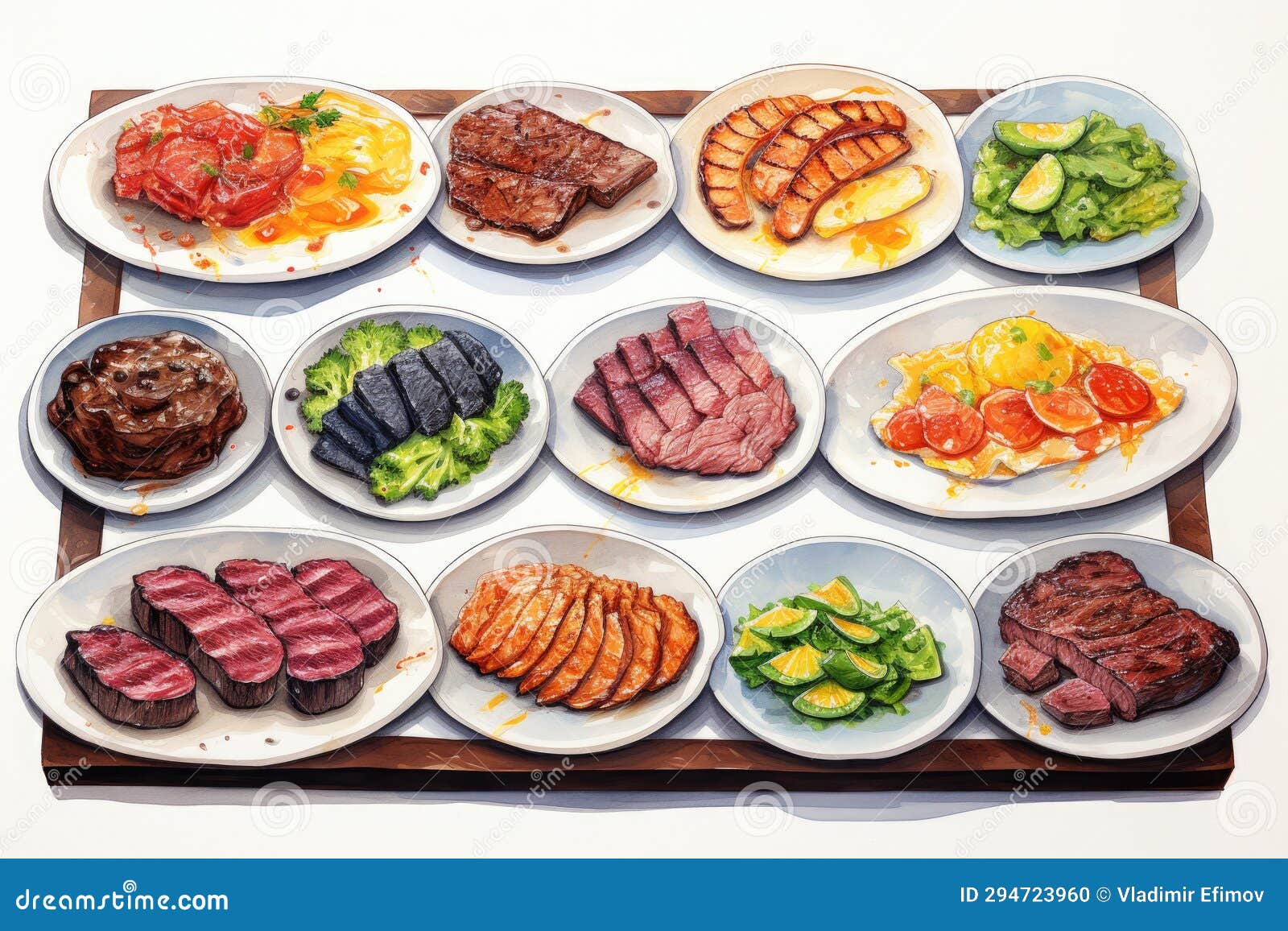 Collection of Various Dishes Displayed on Table. Suitable for Use in ...