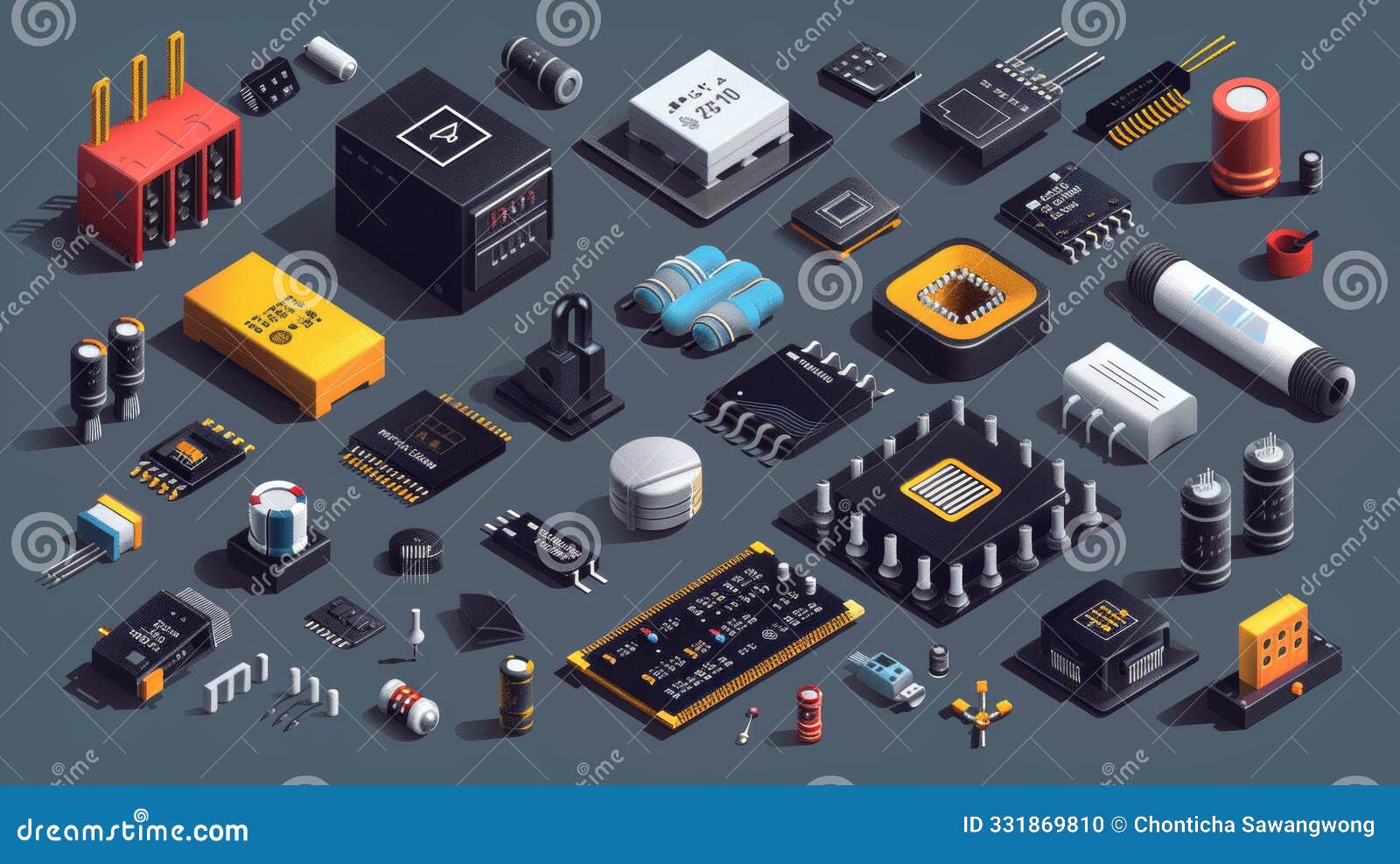 Power Transistors, Schematic View Of Transistor. Electronic Equipment ...