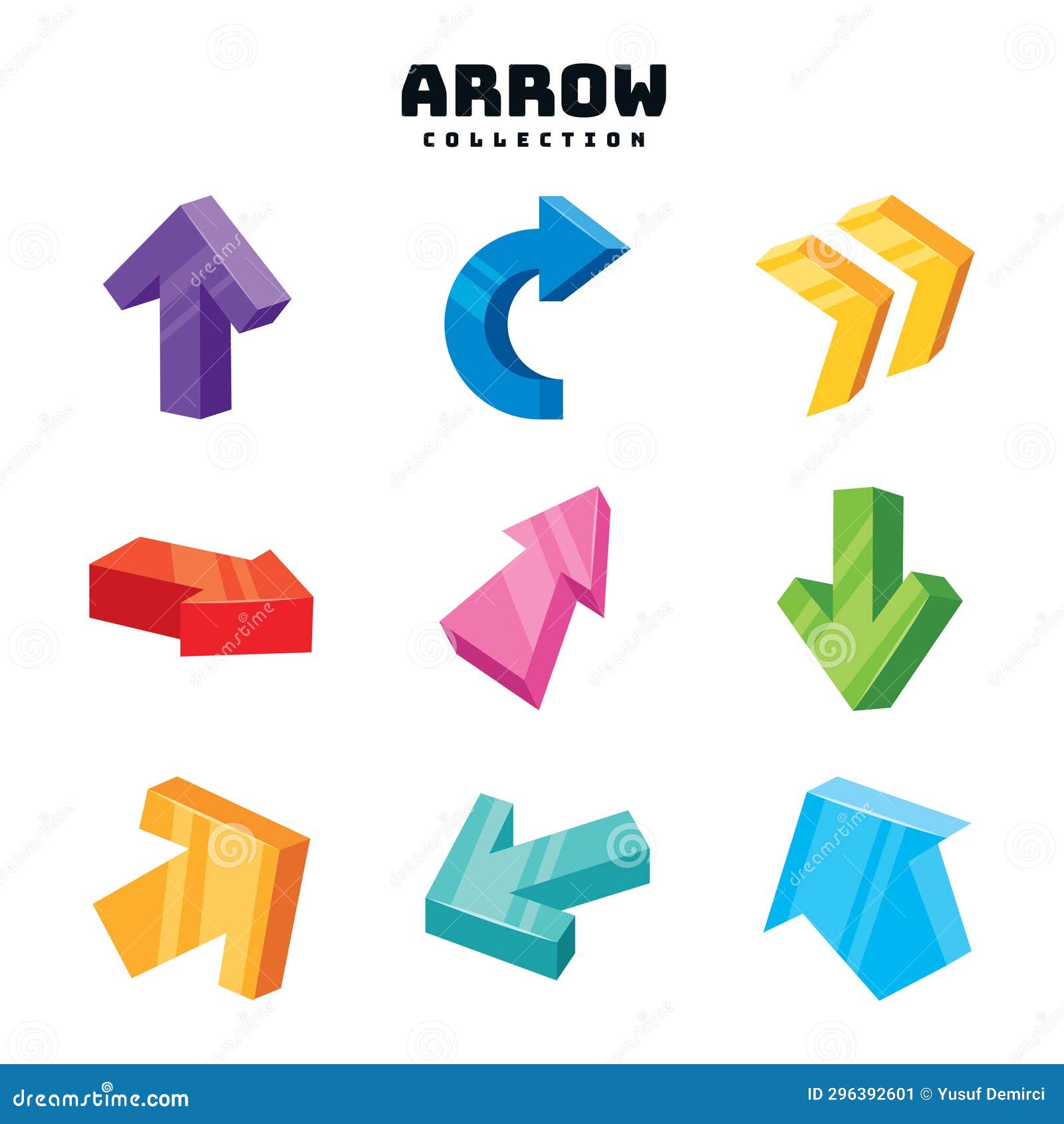 Collection of Various Flat Arrows Stock Vector - Illustration of ...