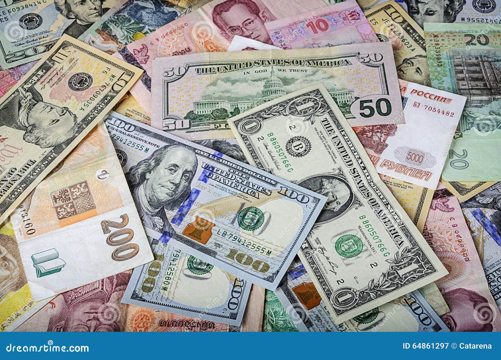 A Collection of Various Foreign Currencies from Countries Spanning the ...