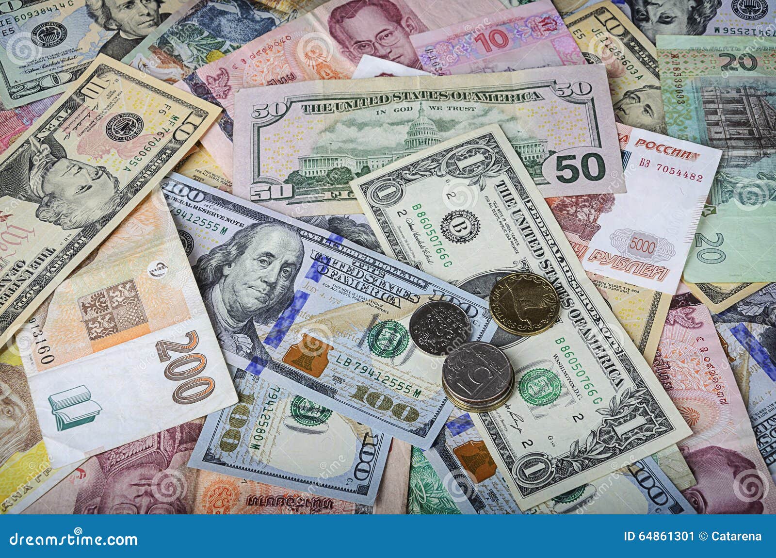 A Collection of Various Foreign Currencies from Countries Spanning the ...