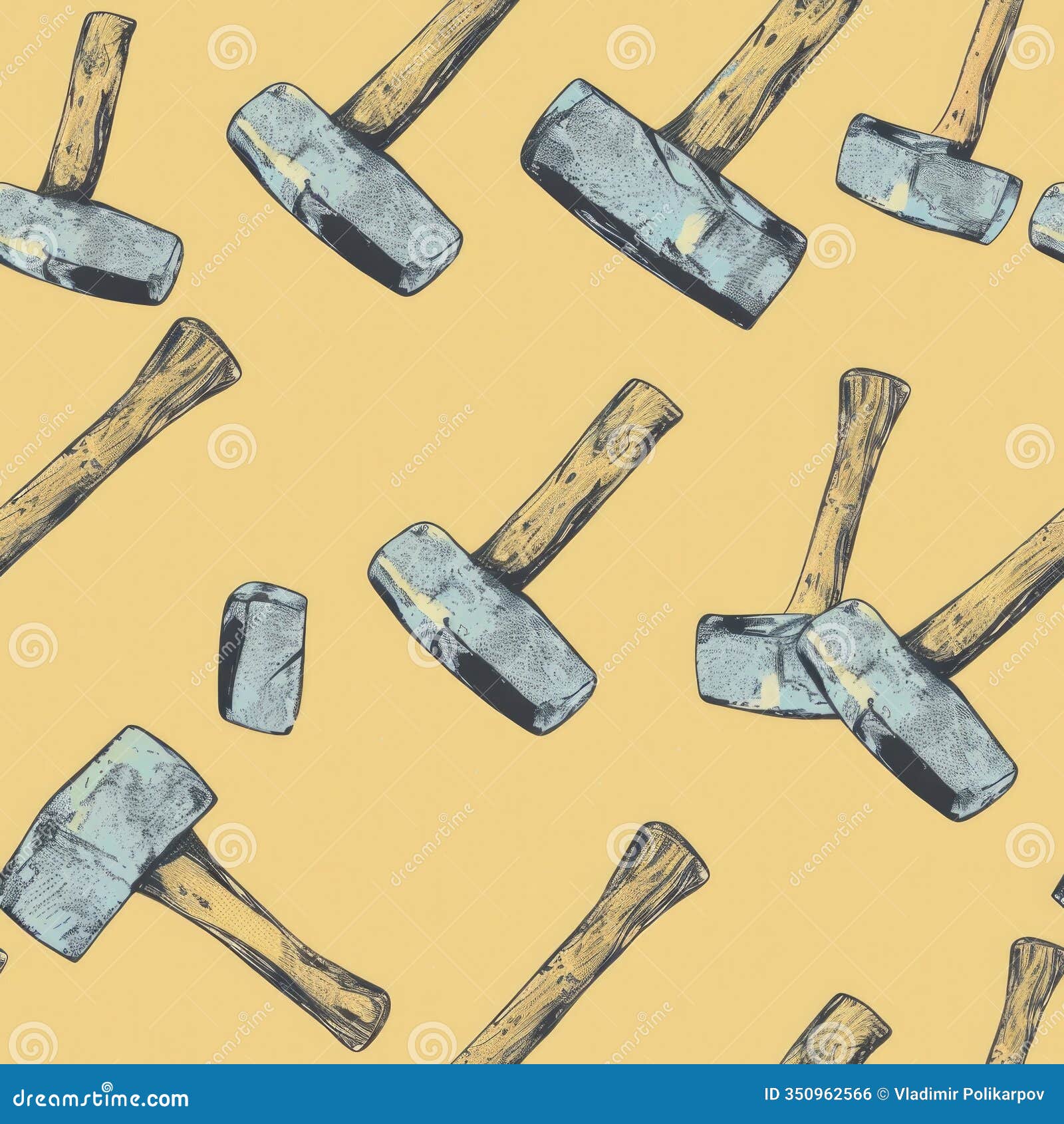 Collection of Various Hammers on Vibrant Yellow Backdrop, Ideal for ...