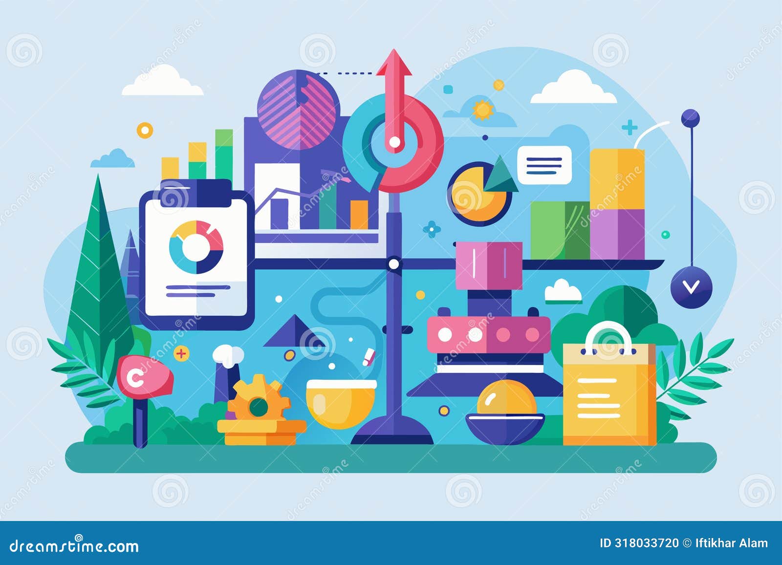 A Collection of Various Items Scattered on a Vibrant Blue Backdrop ...