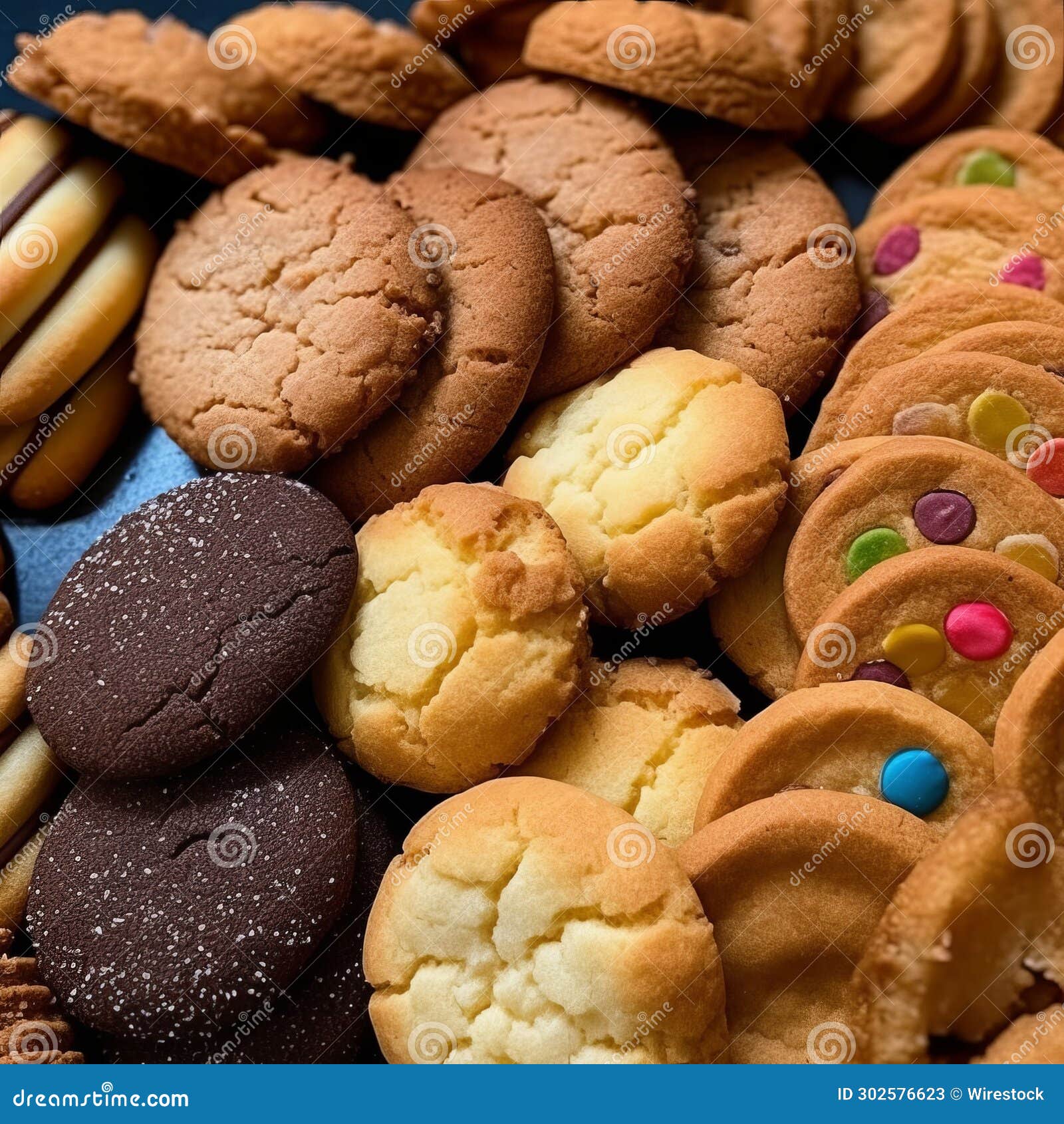 Collection of Various Kinds of Cookies. AI-generated Stock Illustration ...