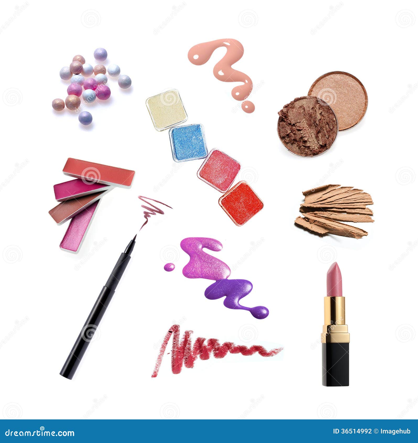 Collection of Various Make Up Accessories Stock Photo - Image of base ...