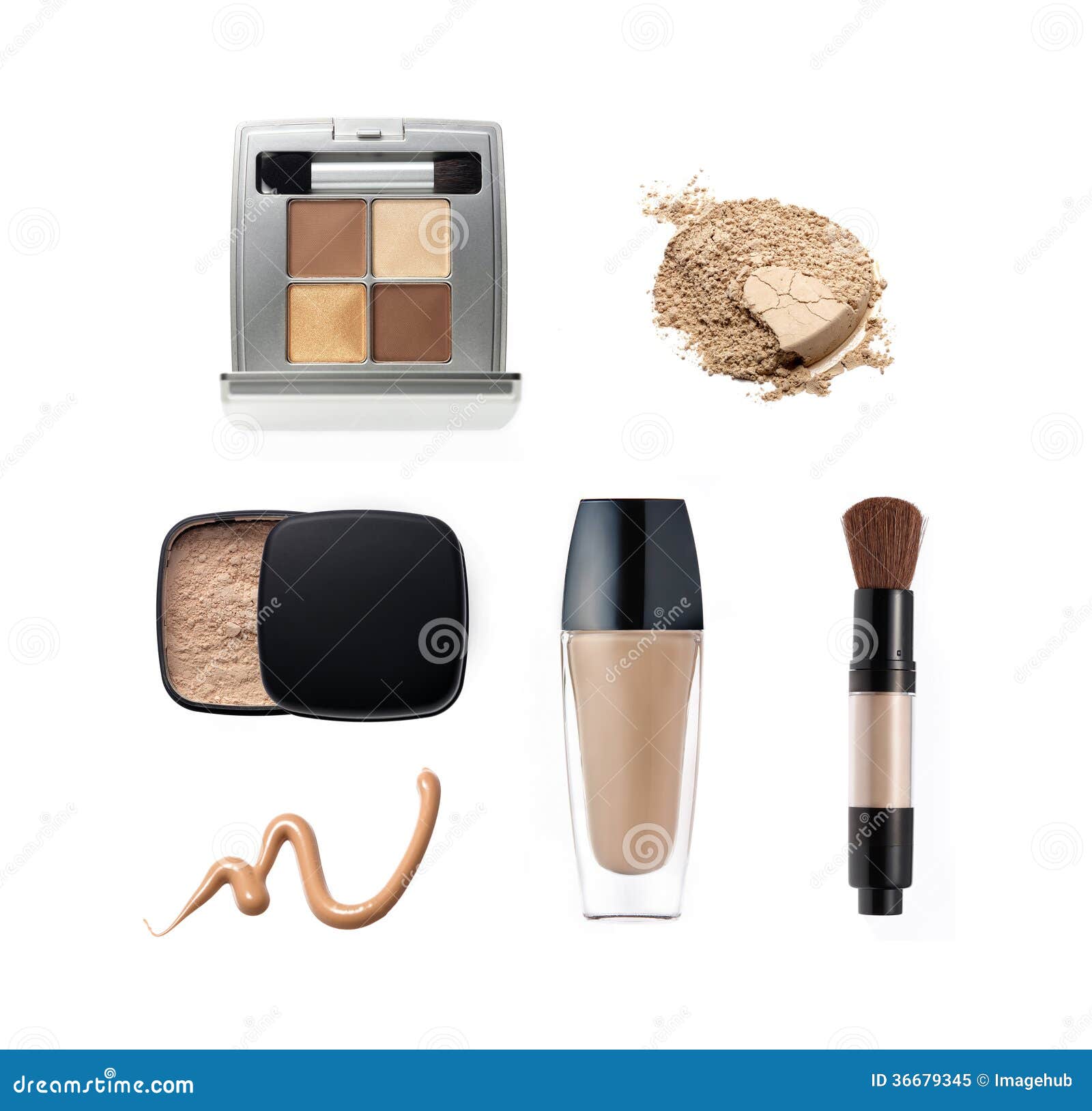Collection of Various Make Up Powder Stock Image - Image of isolated ...