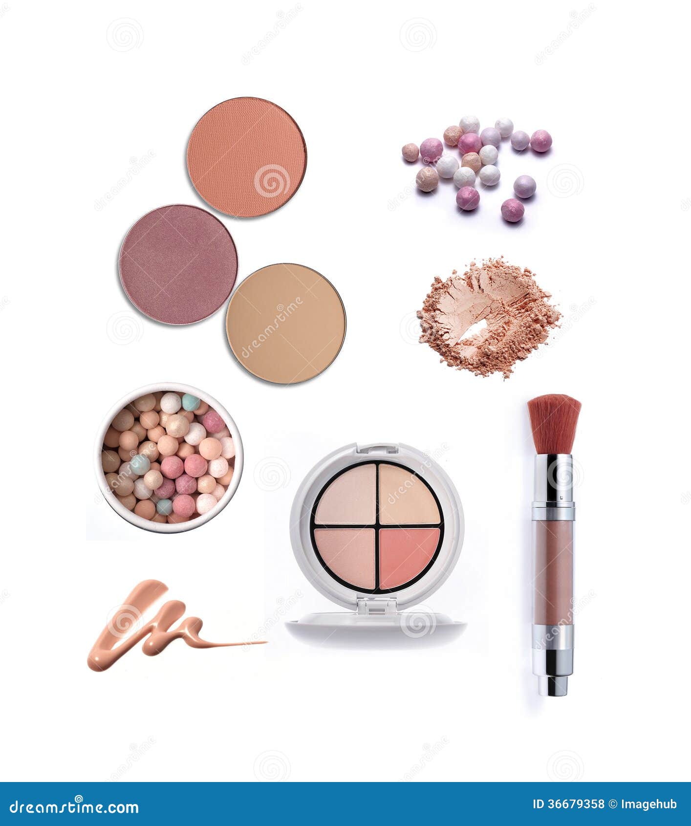 Collection of Various Make Up Powder Stock Photo - Image of brush ...