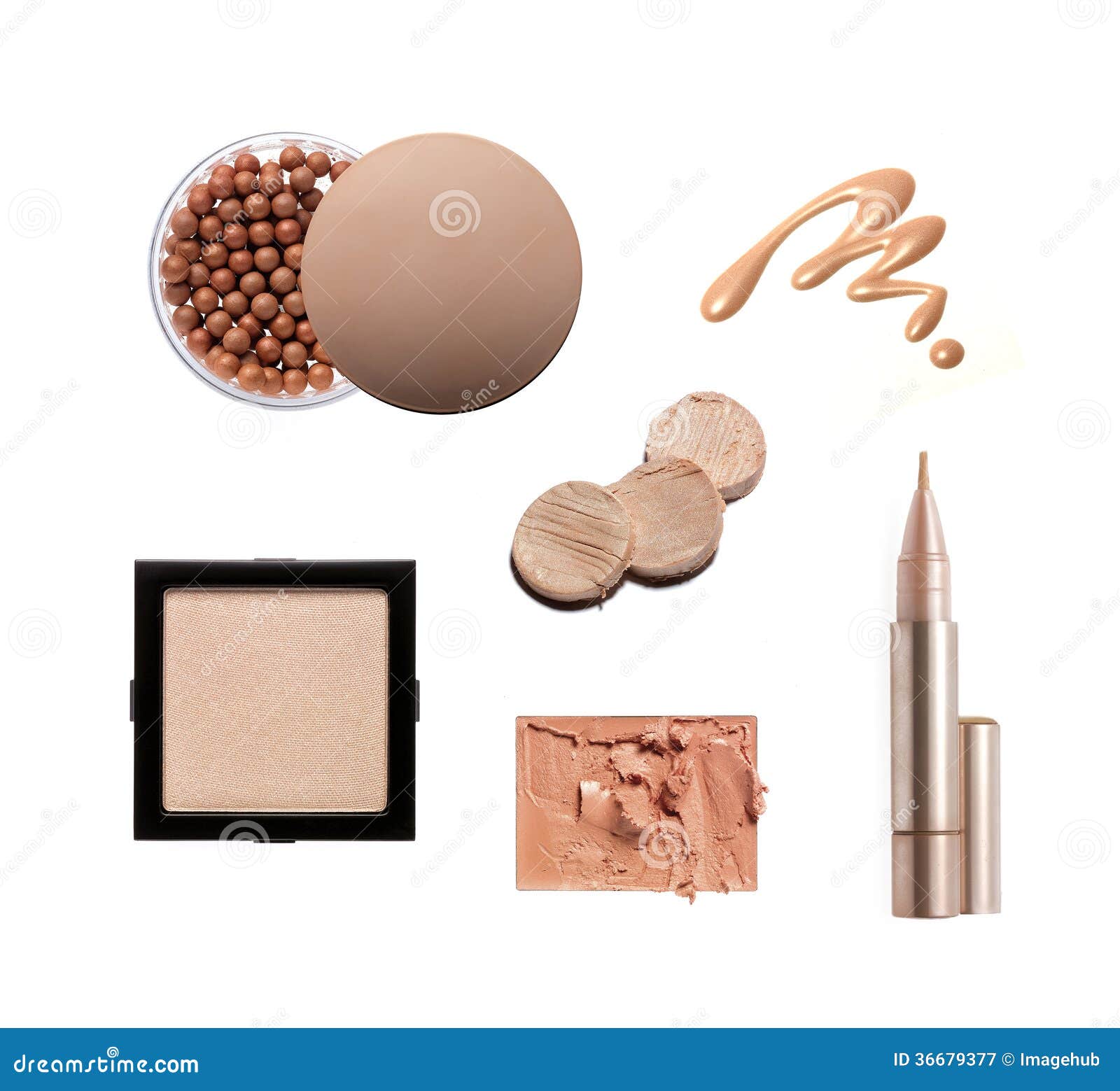 Collection of Various Make Up Powder Stock Image - Image of fashion ...