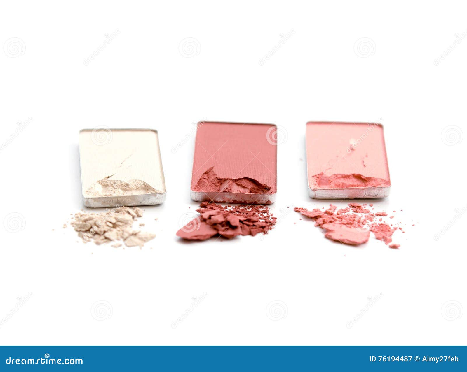 Collection of Various Make Up Powder on White Background. Stock Image ...