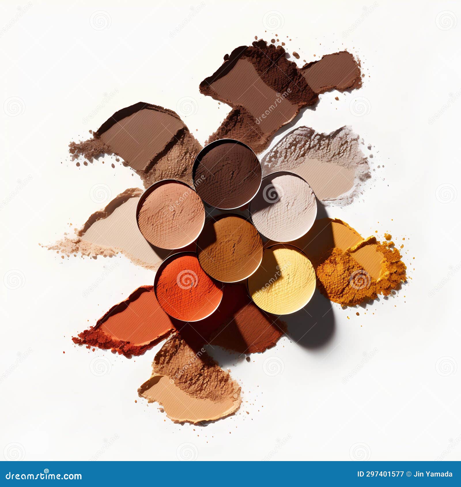 Collection of Various Make Up Shadows on White Background. Each One is ...