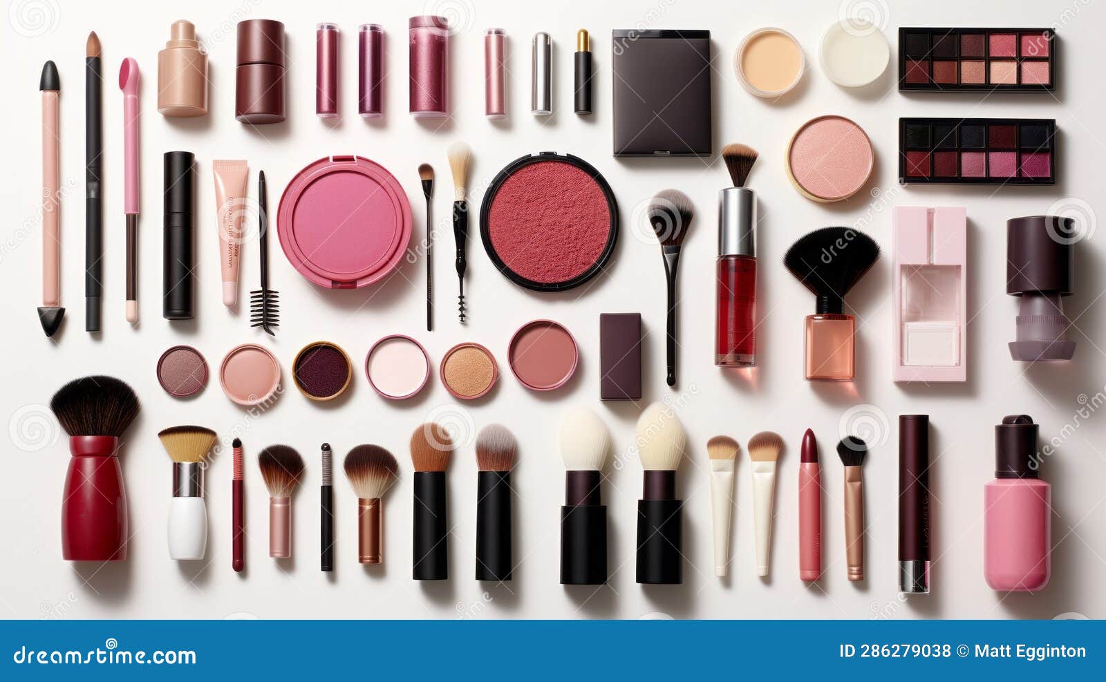 Photo of a Diverse Assortment of Makeup Products on a Clean White ...