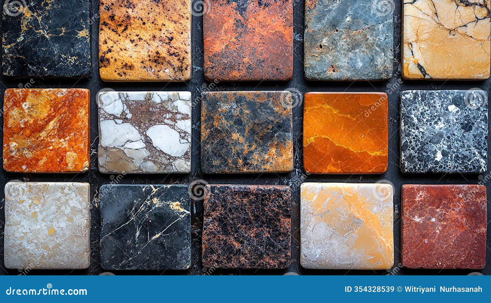 Collection of Various Marble Stone Samples in Square Tiles Stock ...