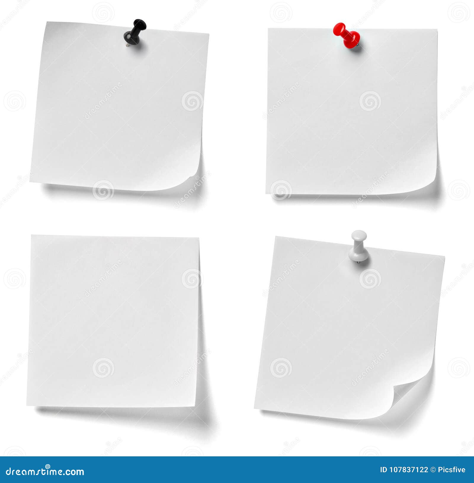 Note Paper Push Pin Message Stock Photo - Image of fastener, list ...