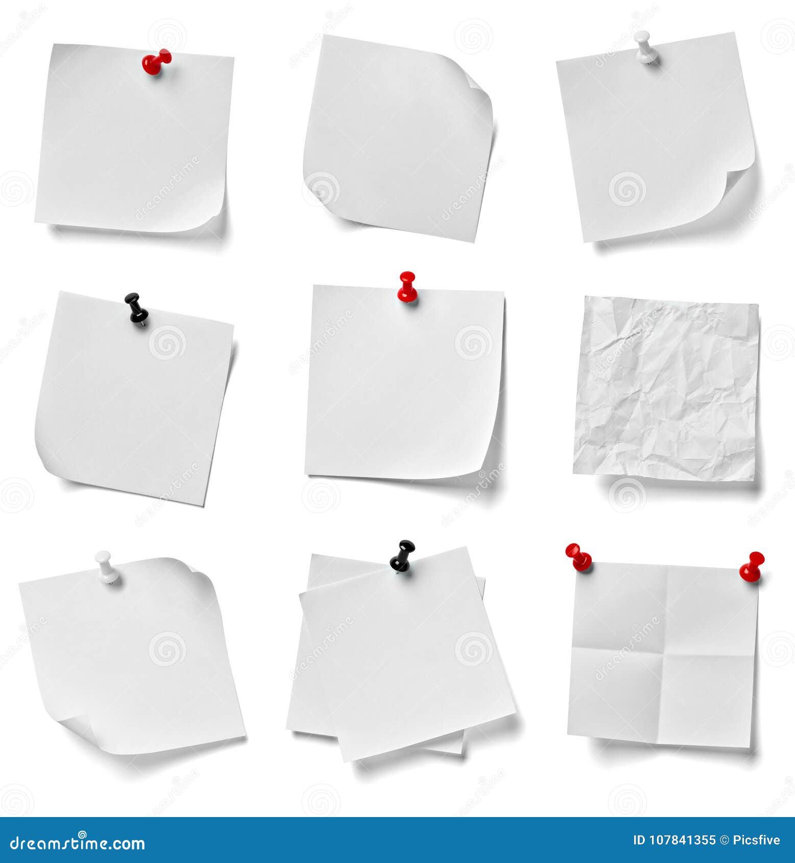 Note Paper Push Pin Message Stock Image - Image of note, clip: 107841355