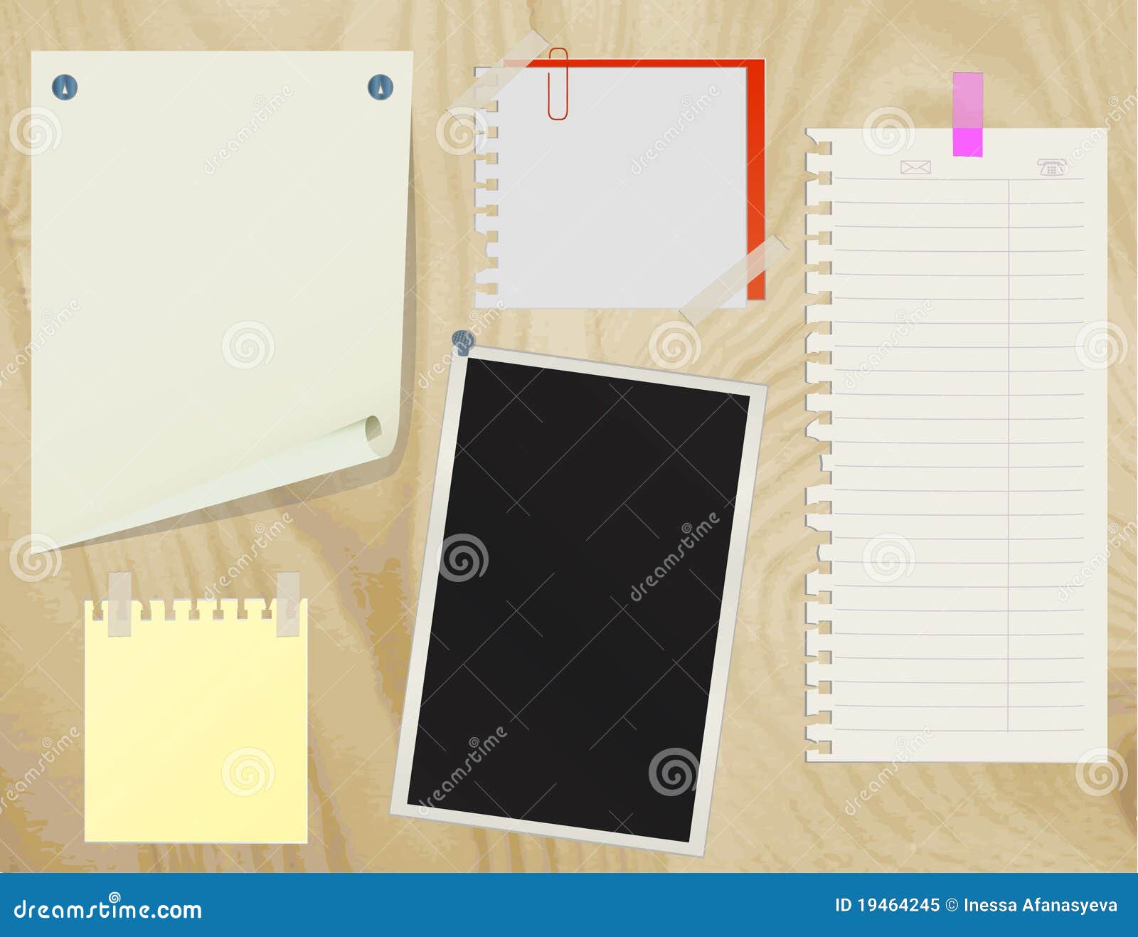 Collection of Various Note Papers Stock Vector - Illustration of frame ...
