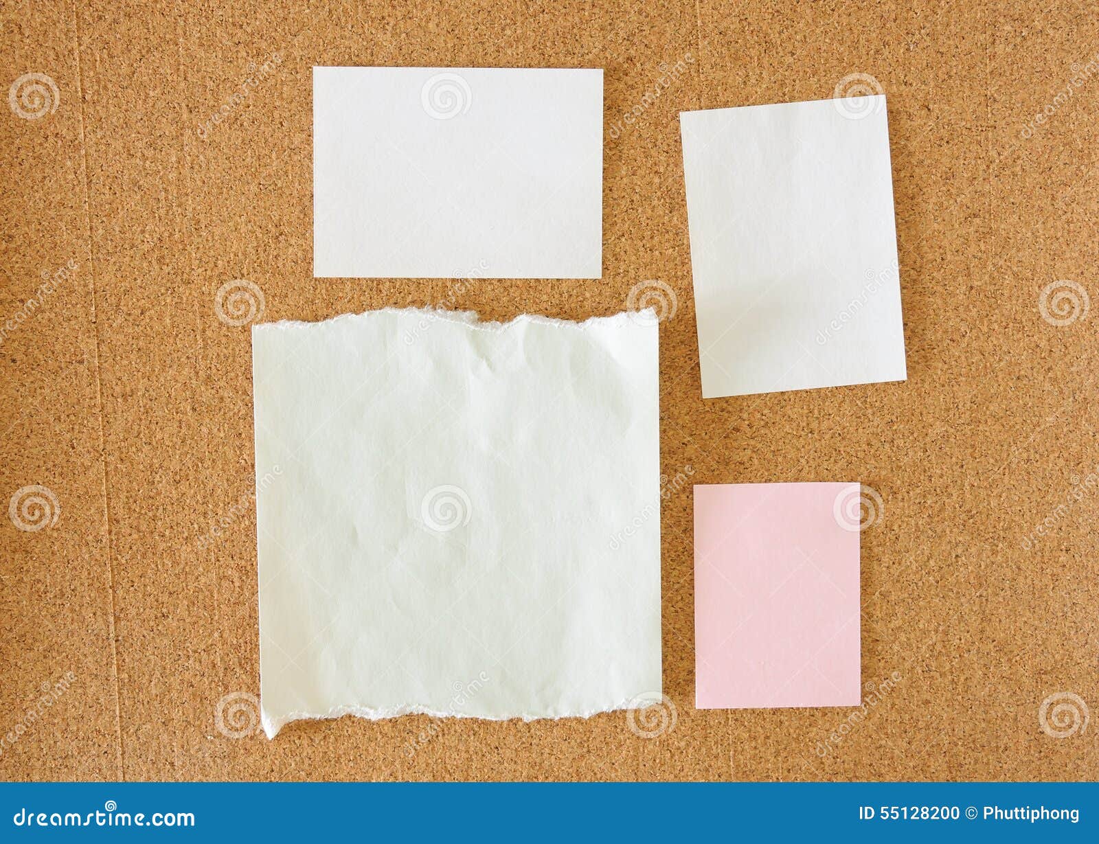 Collection of Various Note Papers on Cork Board Stock Photo - Image of ...
