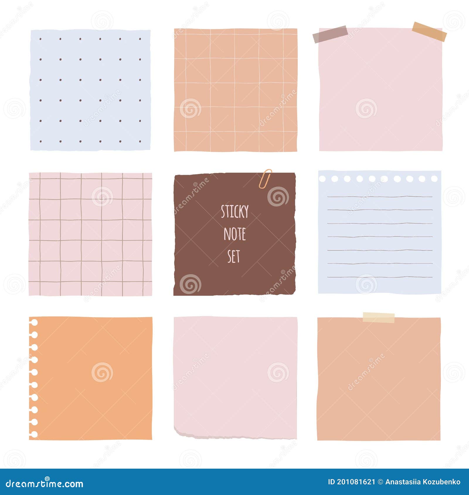 Collection of Various Notes Paper. Colorful Sticky Note. Stock Vector ...