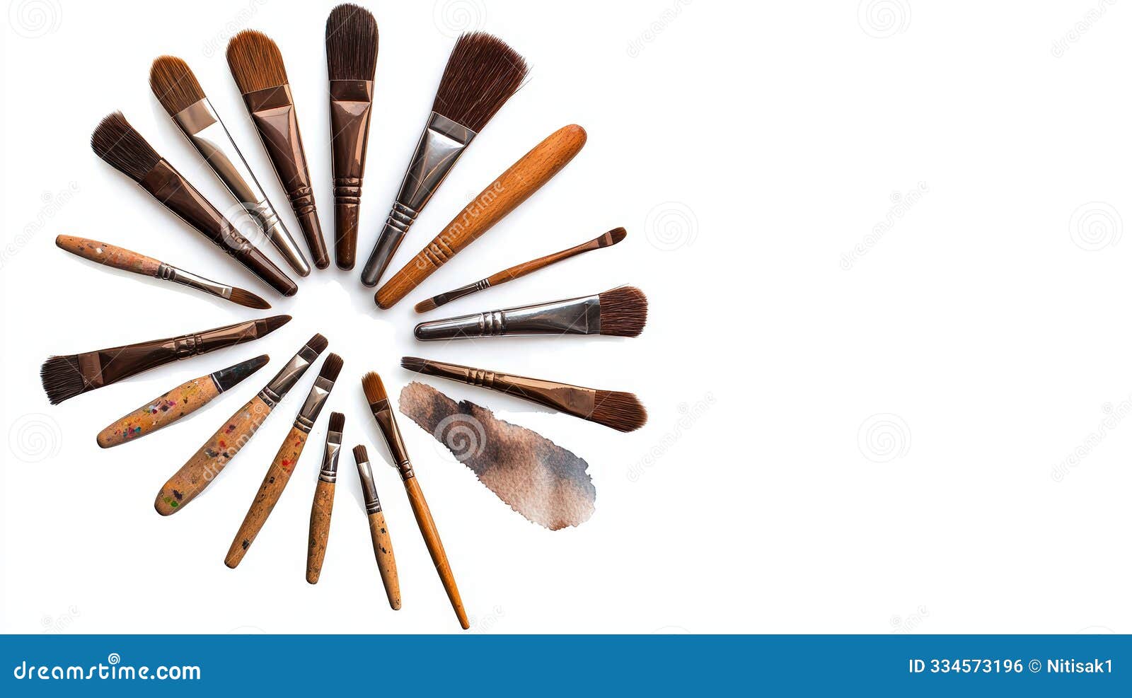 A Collection of Various Paint Brushes Arranged in a Circular Formation ...