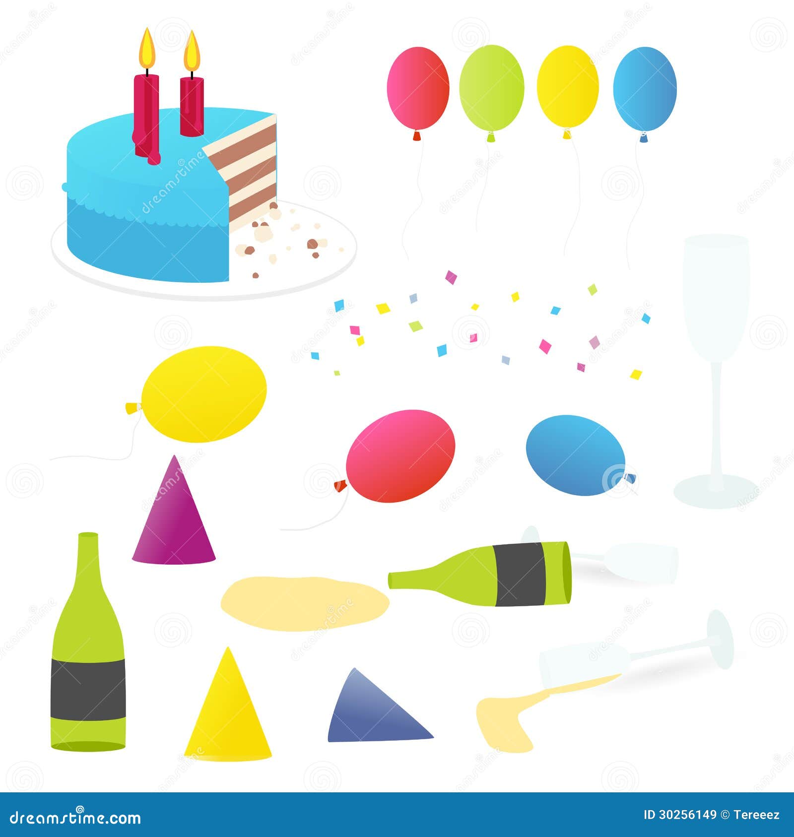Party things vector set stock vector. Illustration of pour - 30256149