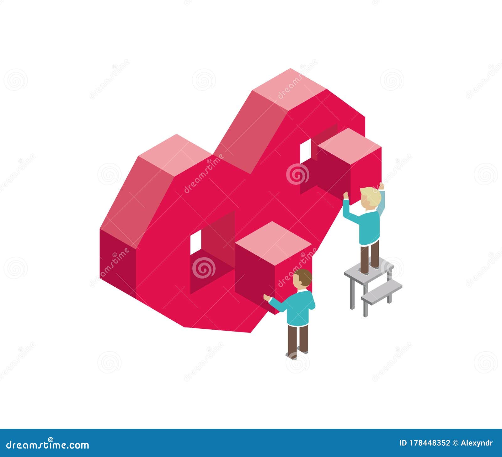 Collection of Various Perspective Hearts Stock Vector - Illustration of ...