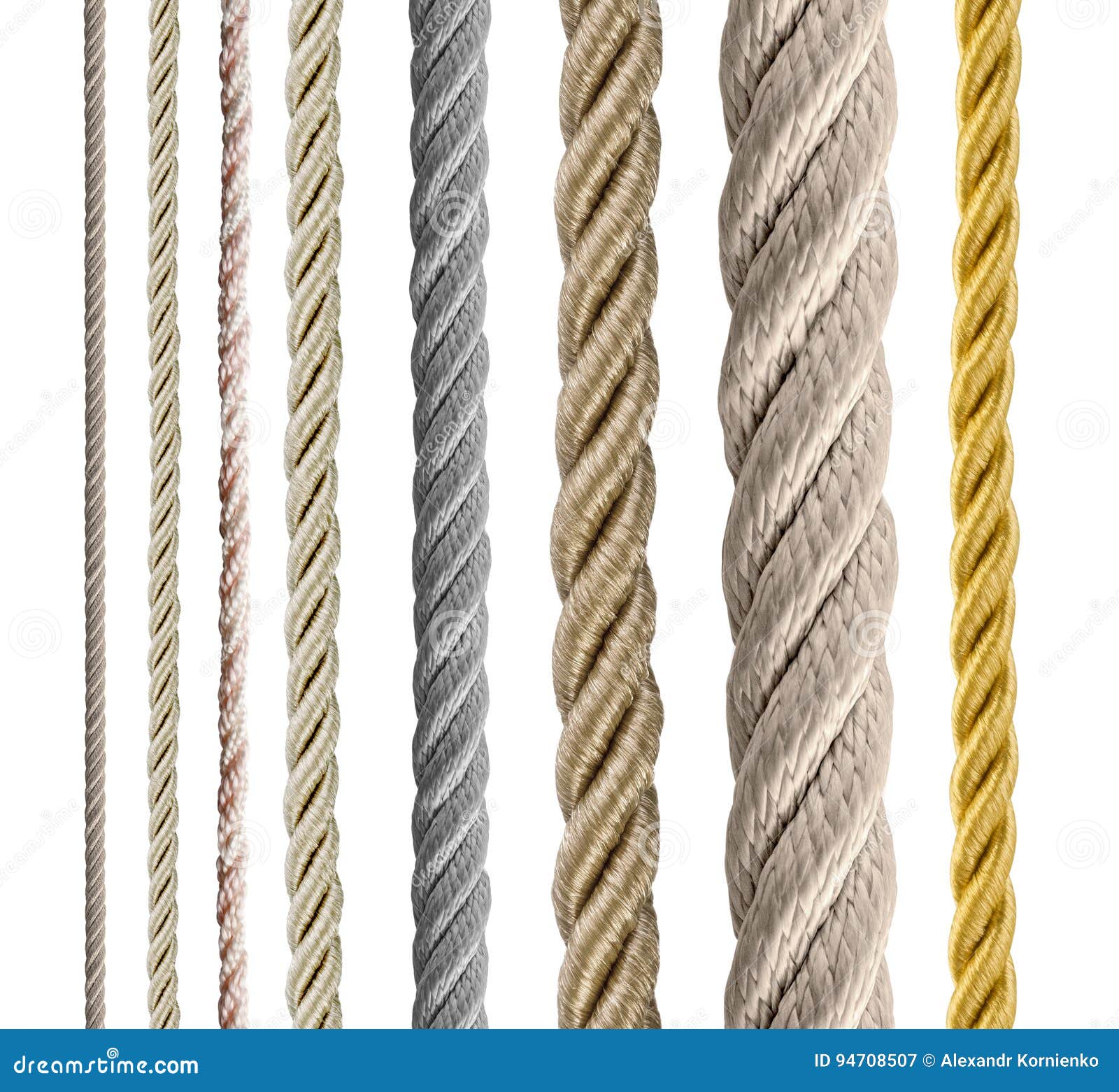 Collection of Various Ropes Stock Image - Image of object, nautical ...