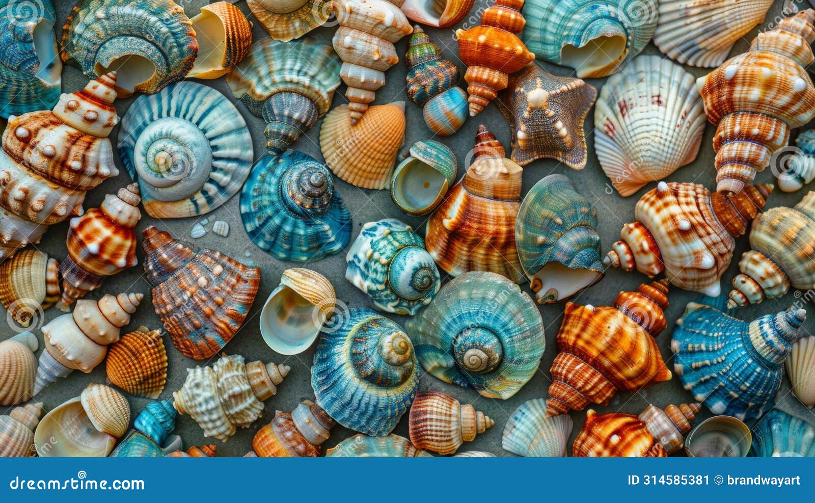 Assorted Sea Shells Scattered on the Ground Stock Illustration ...