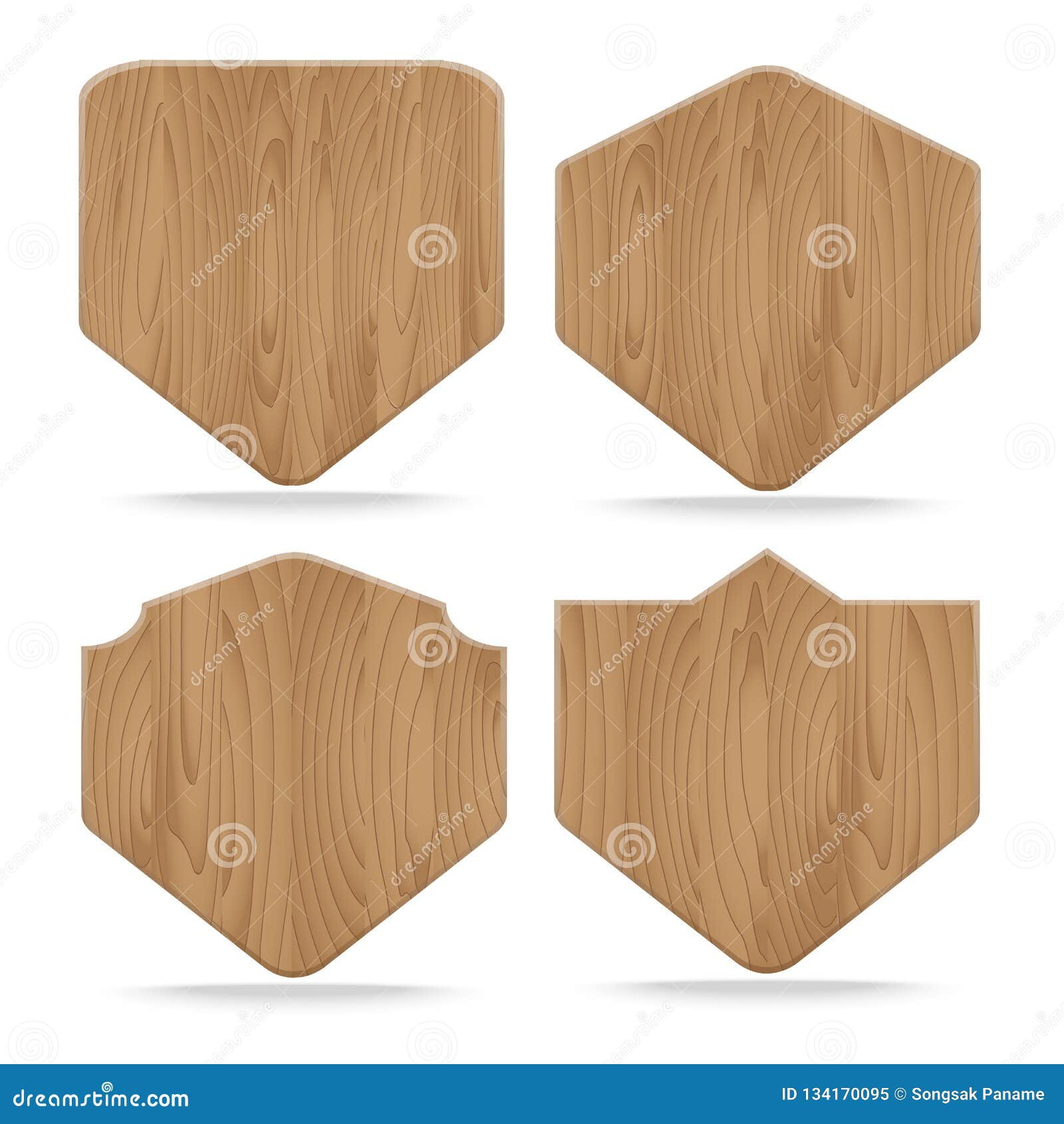 Collection of Various Shapes Wooden Sign Boards Stock Vector ...