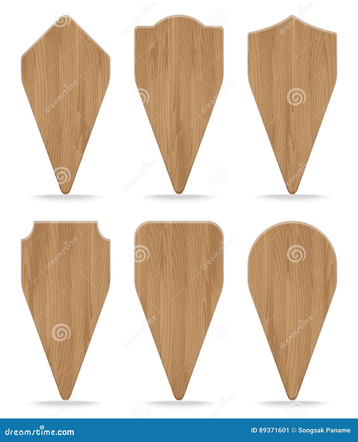 Collection of Various Shapes Wooden Sign Boards Stock Vector ...