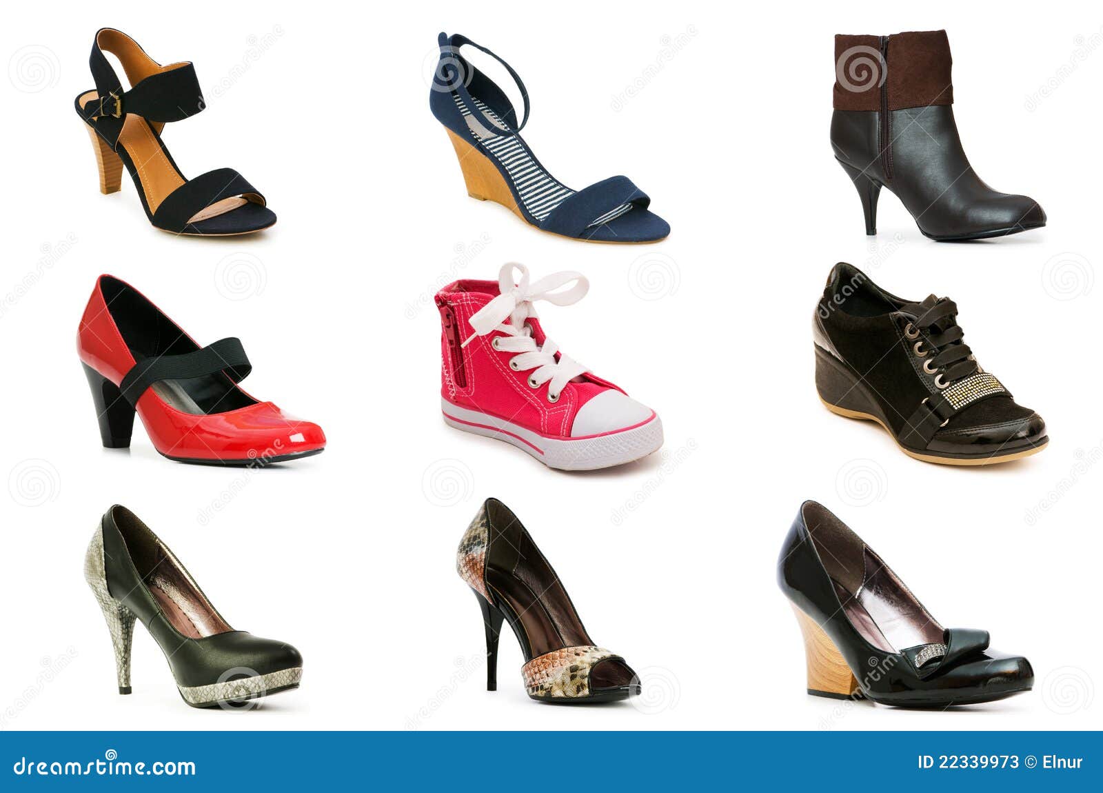 Collection of Various Shoes Stock Image - Image of isolated, color ...