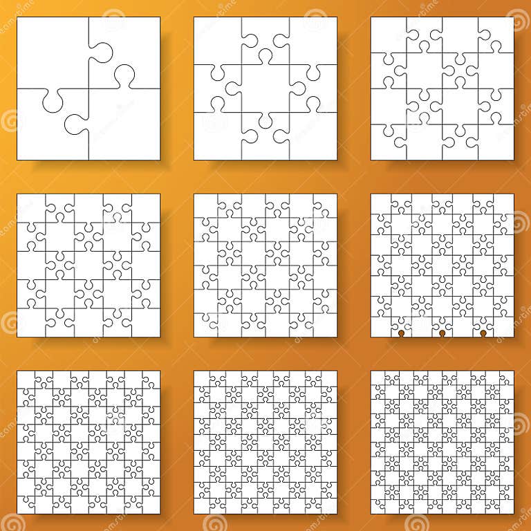 Collection of Various Sizes Jigsaw Puzzle. Stock Vector - Illustration ...