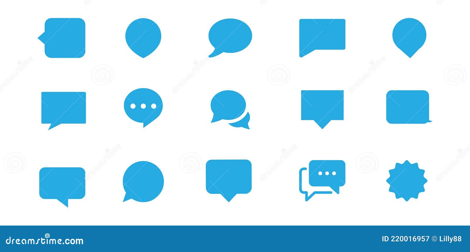 Blue speech bubbles set stock vector. Illustration of vector - 220016957