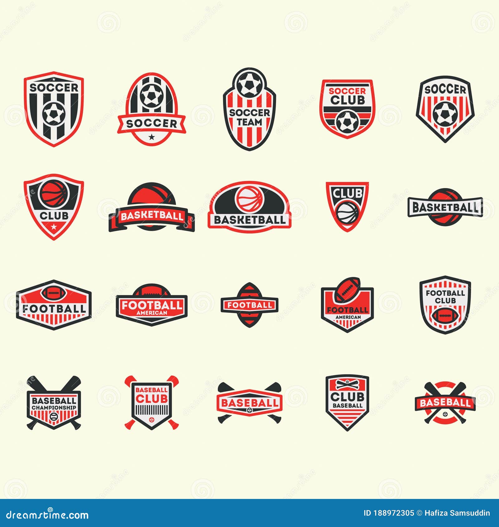 Collection of Various Sports Labels. Vector Illustration Decorative ...